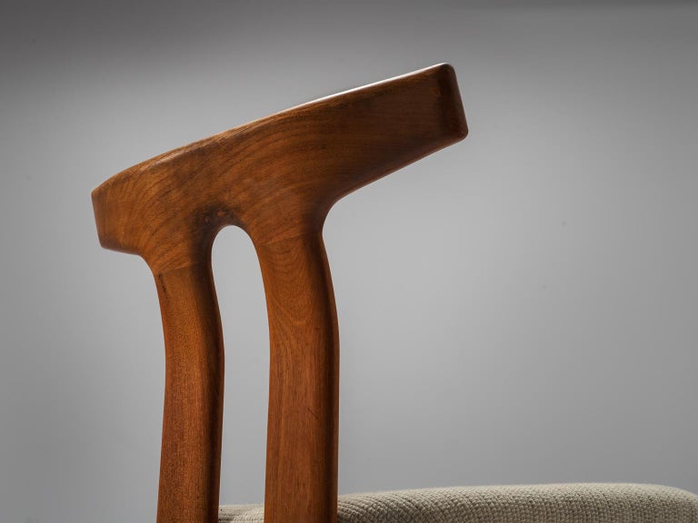 Danish Set of Six Dining Chairs with T-Shaped Backrests at 1stDibs