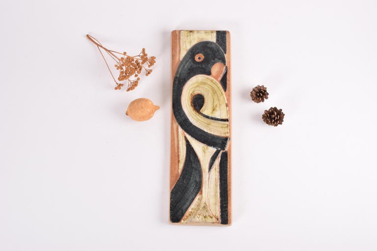 Danish Søholm Wall Plaque Parrot Bird Earthy Colors, Midcentury Ceramic ...