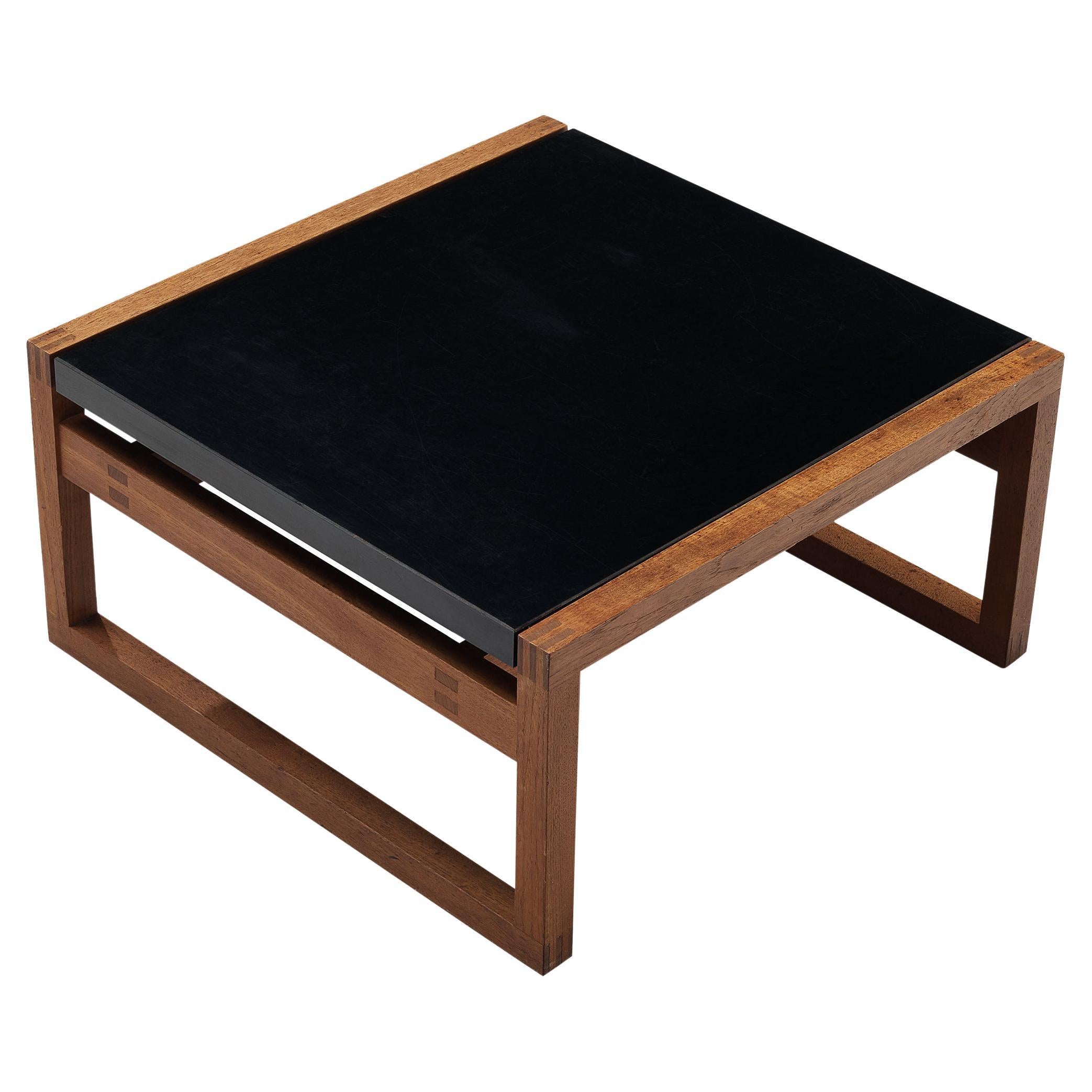 Vermund Larsen Model VL1312 Triangular Teak And Metal Side Table 