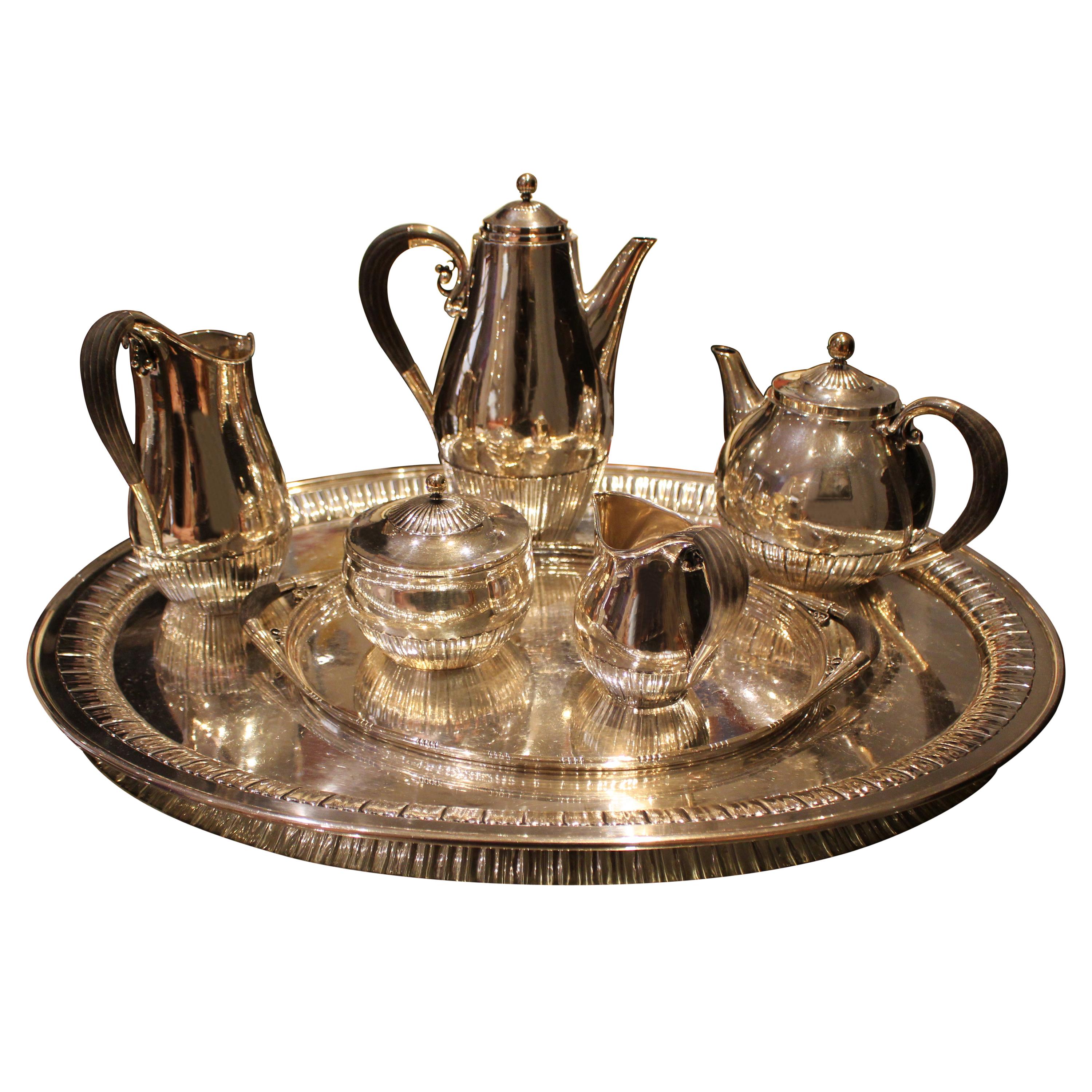 Denmark by Reed and Barton Silverplate Tea Set 4-Piece with Tray ...