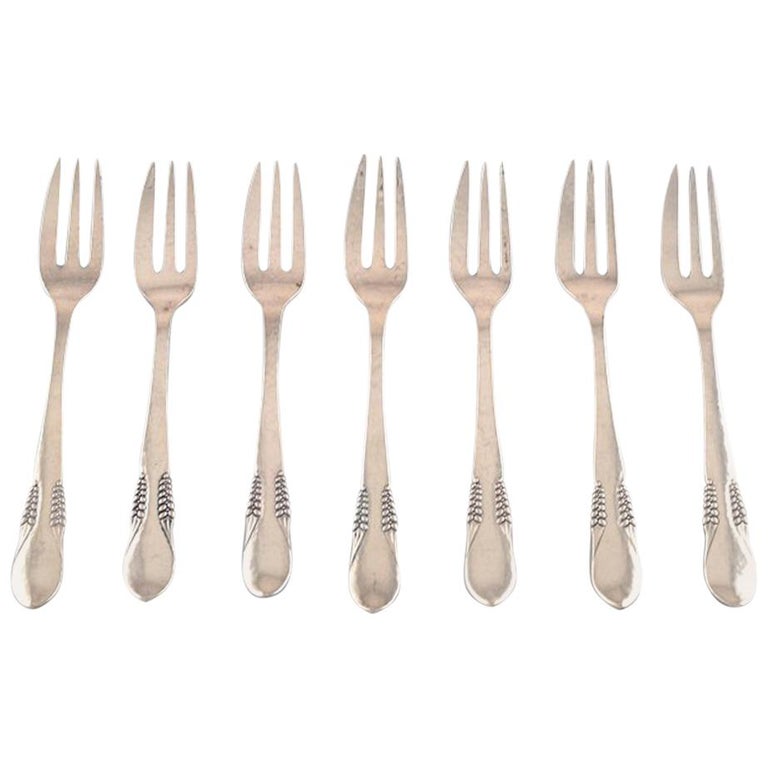 Danish Silver, Seven Cake Forks, Cfh, Christian Fr. Heise, 1910-1920s ...