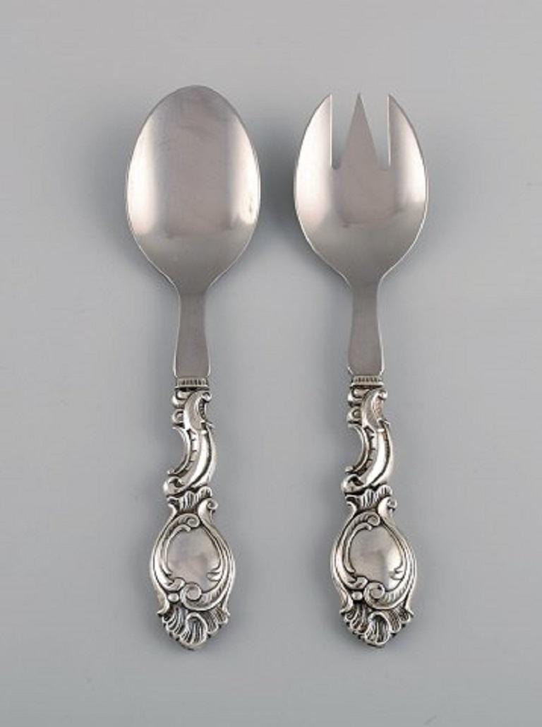 Danish Silversmith, Five Serving Parts in Silver, Rococo Style, 1940s ...