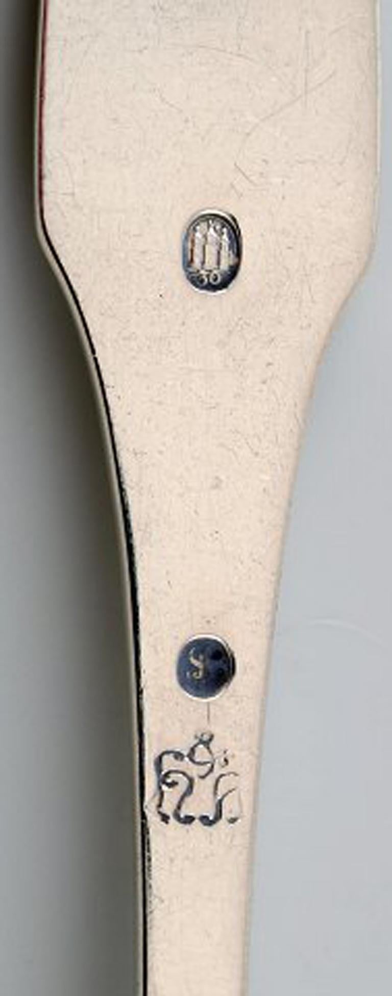 Danish Silversmith, Set of 4 Cake Forks in Silver, 1930 For Sale at 1stDibs