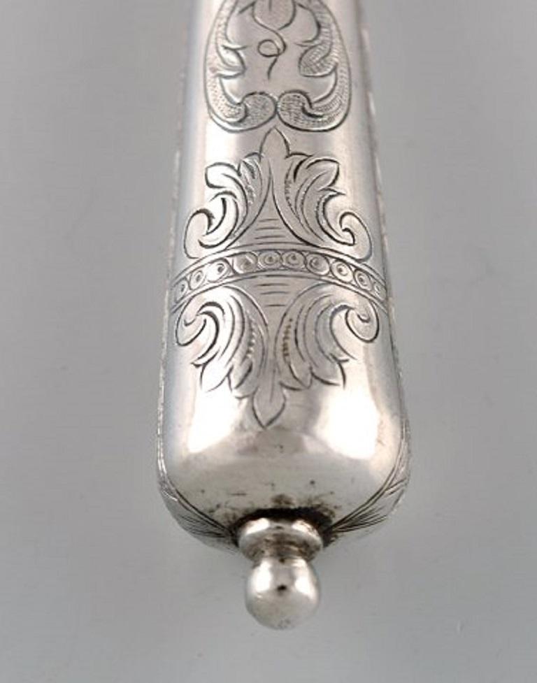 Danish Silversmith, Six Antique Knives in Silver 830, with Flower ...