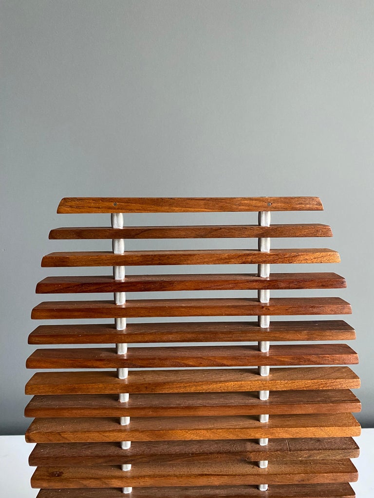 Danish Slatted Teak Trivet, 1960's For Sale at 1stDibs