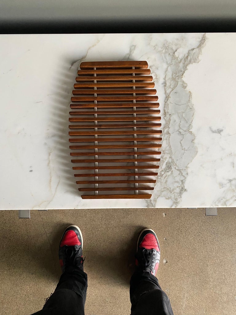 Danish Slatted Teak Trivet, 1960's For Sale at 1stDibs