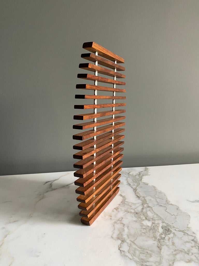 Danish Slatted Teak Trivet, 1960's For Sale at 1stDibs