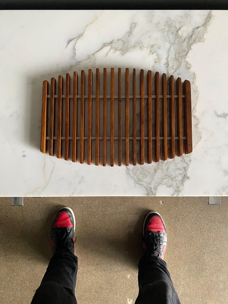 Danish Slatted Teak Trivet, 1960's For Sale at 1stDibs