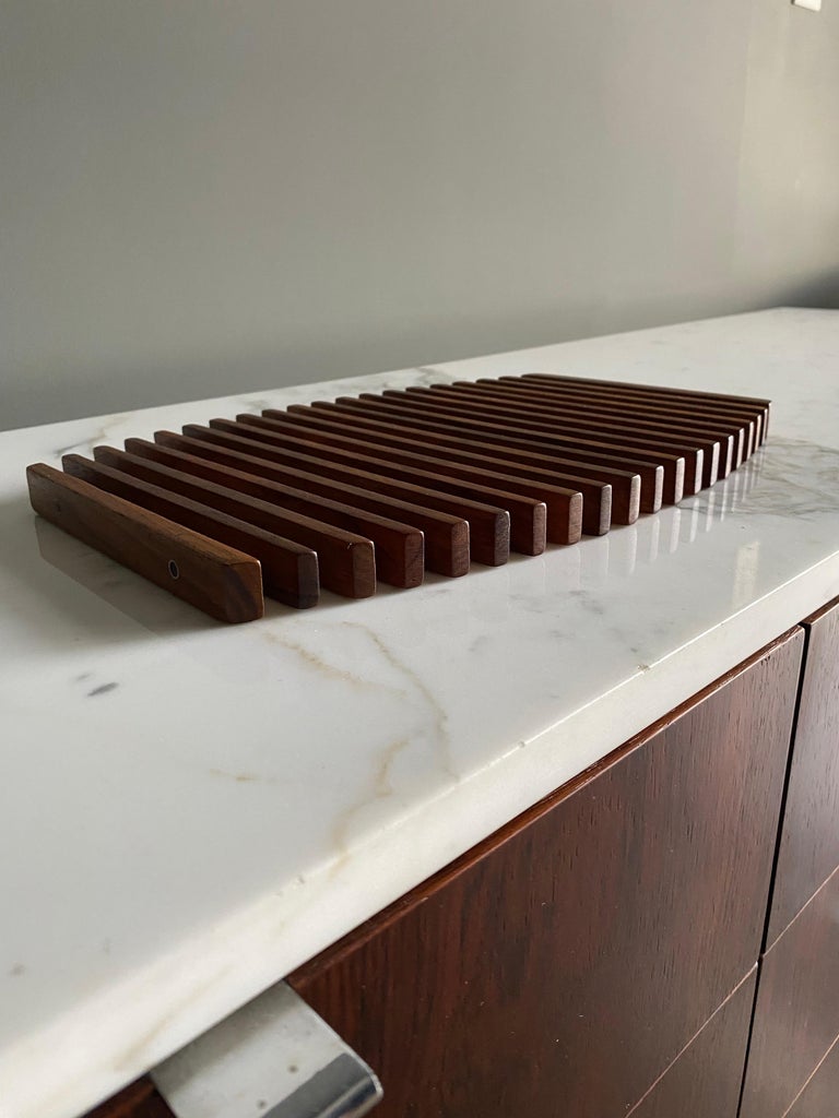 Danish Slatted Teak Trivet, 1960's For Sale at 1stDibs