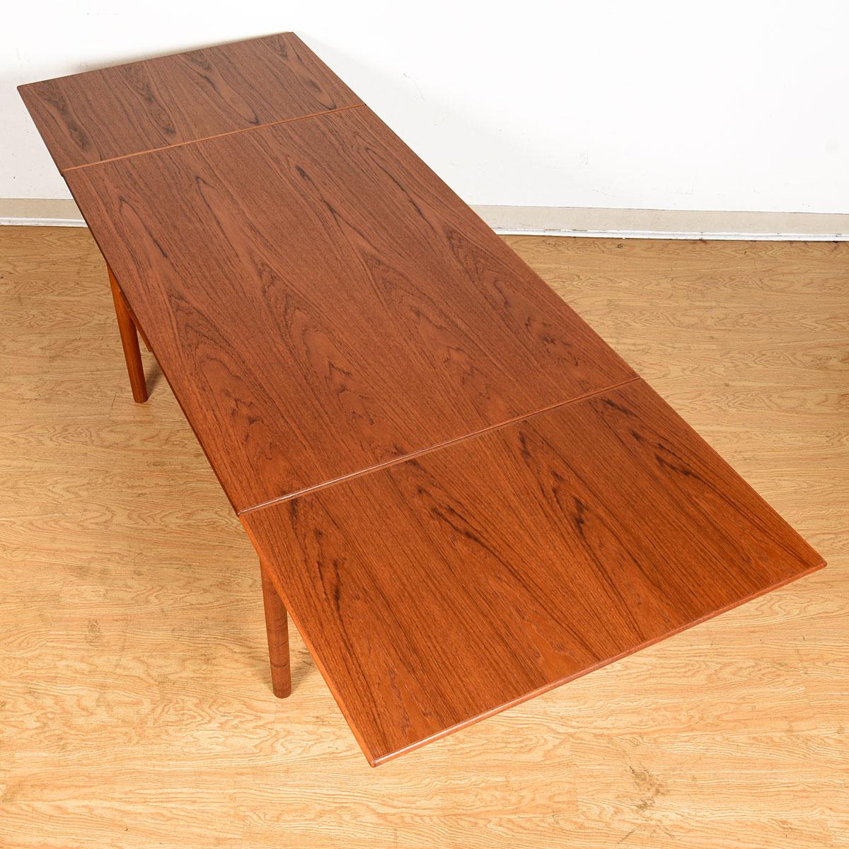 Danish Small Teak Expanding Dining Table For Sale at 1stDibs