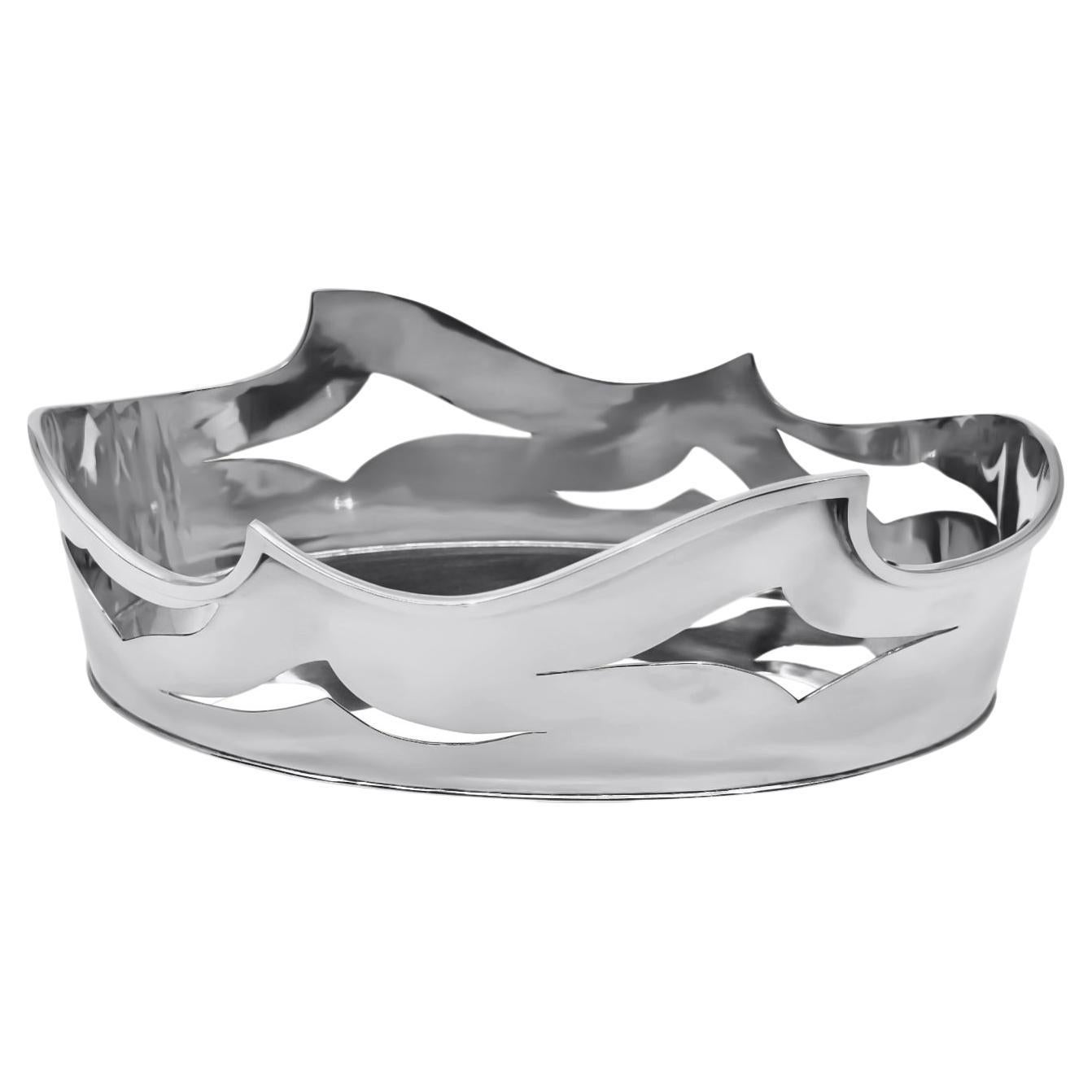 Danish Sterling Silver Bread Tray For Sale at 1stDibs