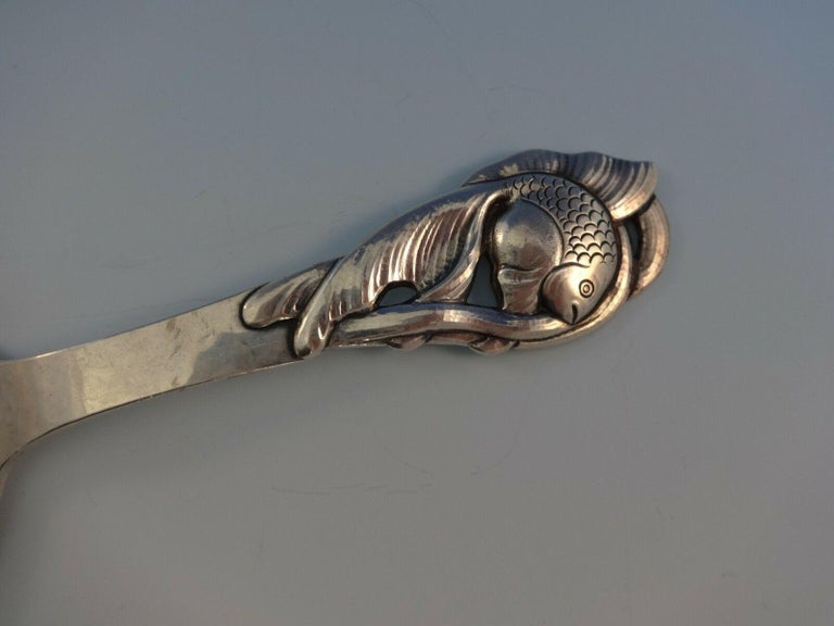 Danish Sterling Silver Fish Serving Set 2-Piece with Fish Dated 1937 ...