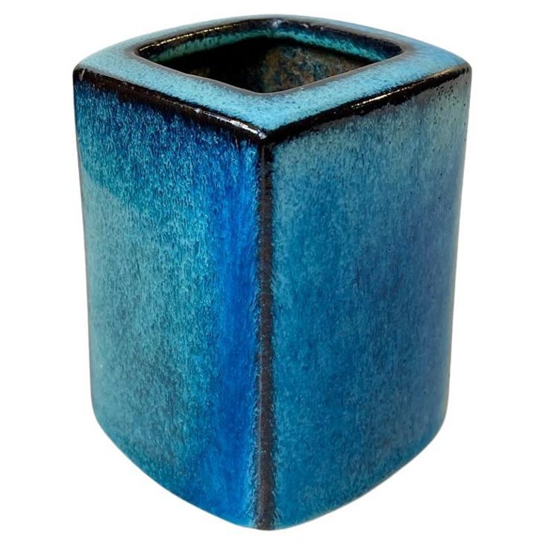 Danish Stoneware Vase in Blue Glazes by Preben Gottshalk-Olsen, 1970s ...