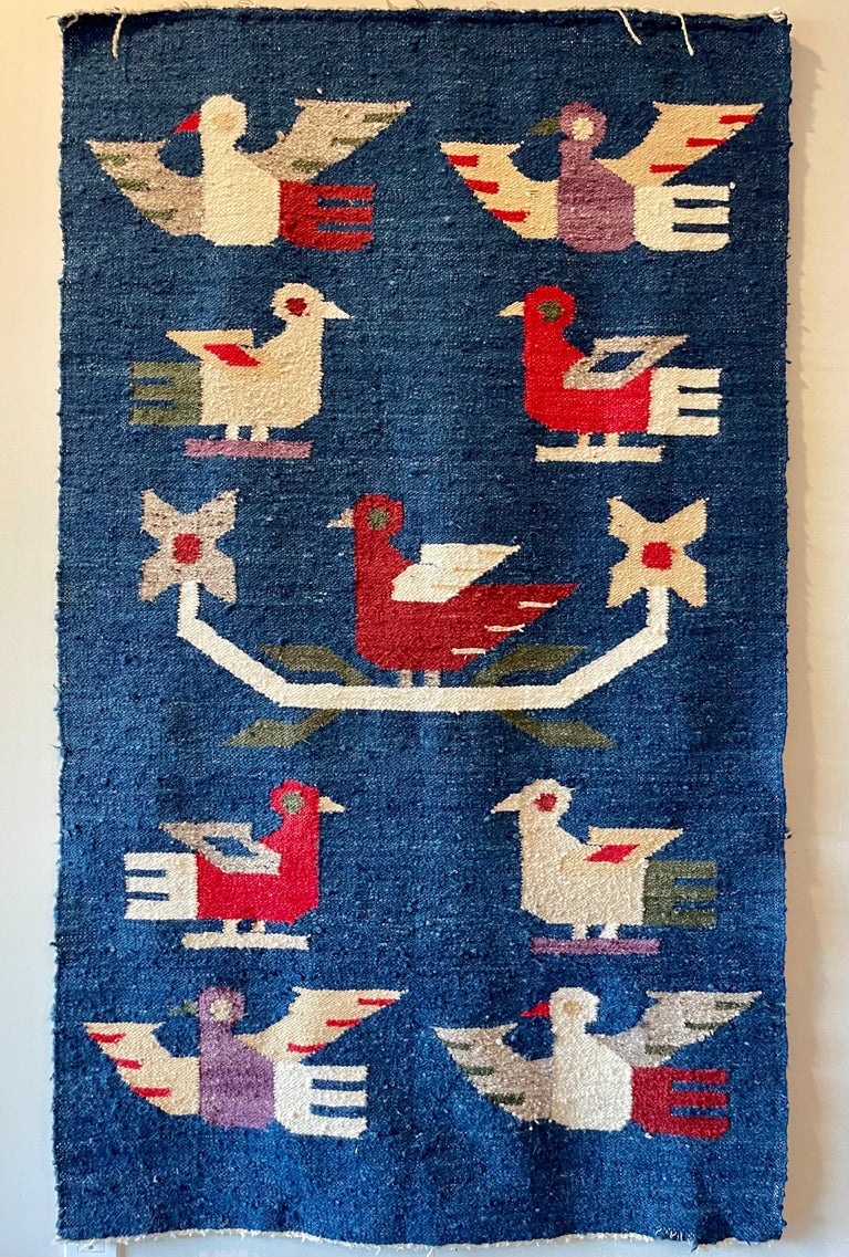 Danish Style Modernist Birds Tapestry For Sale at 1stDibs