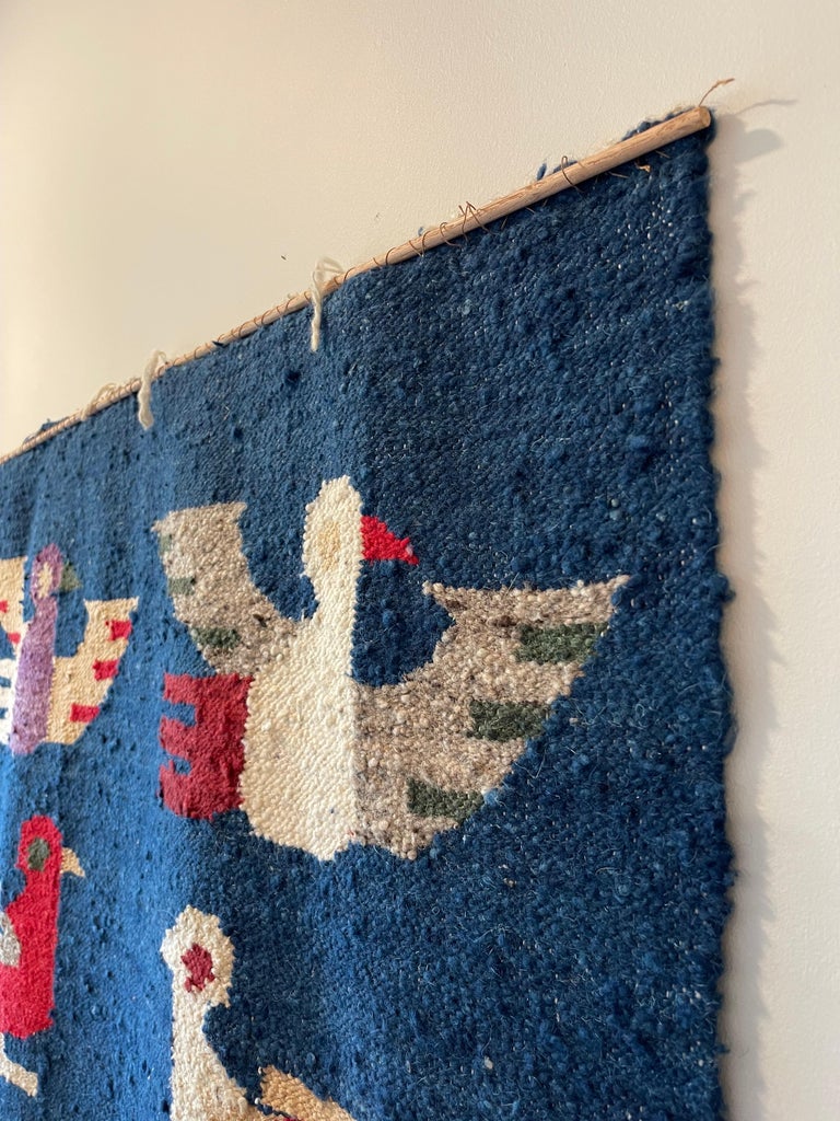 Danish Style Modernist Birds Tapestry For Sale at 1stDibs