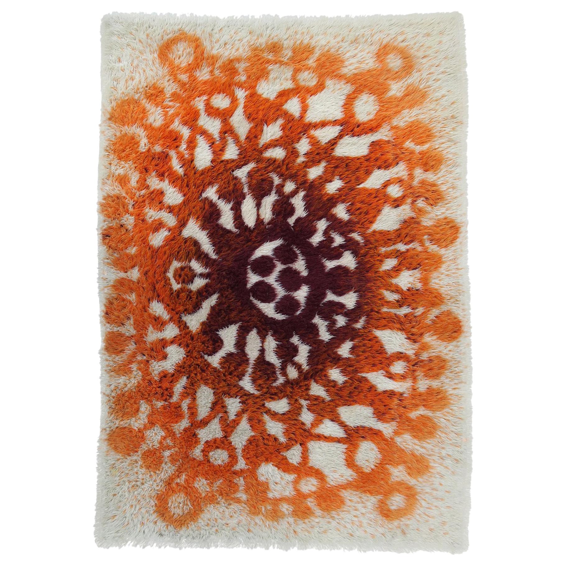 Danish Sunburst Carpet or Wall Hanging, Abstract Design, Dancing ...