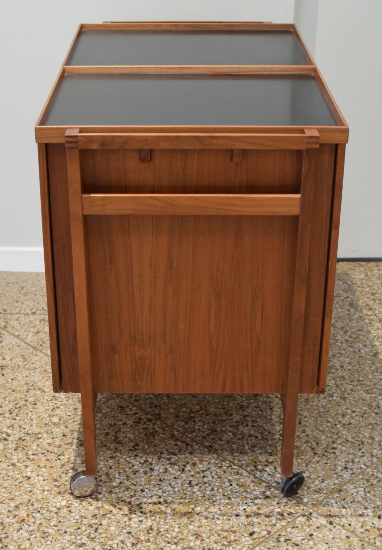 Danish Teak Bar Cart by Niels Erik Glasdam Jensen at 1stDibs
