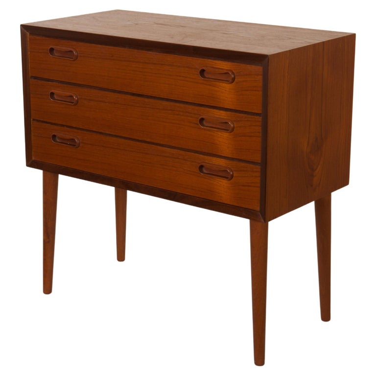 Danish Teak Bedside Side Table Commode For Sale at 1stDibs