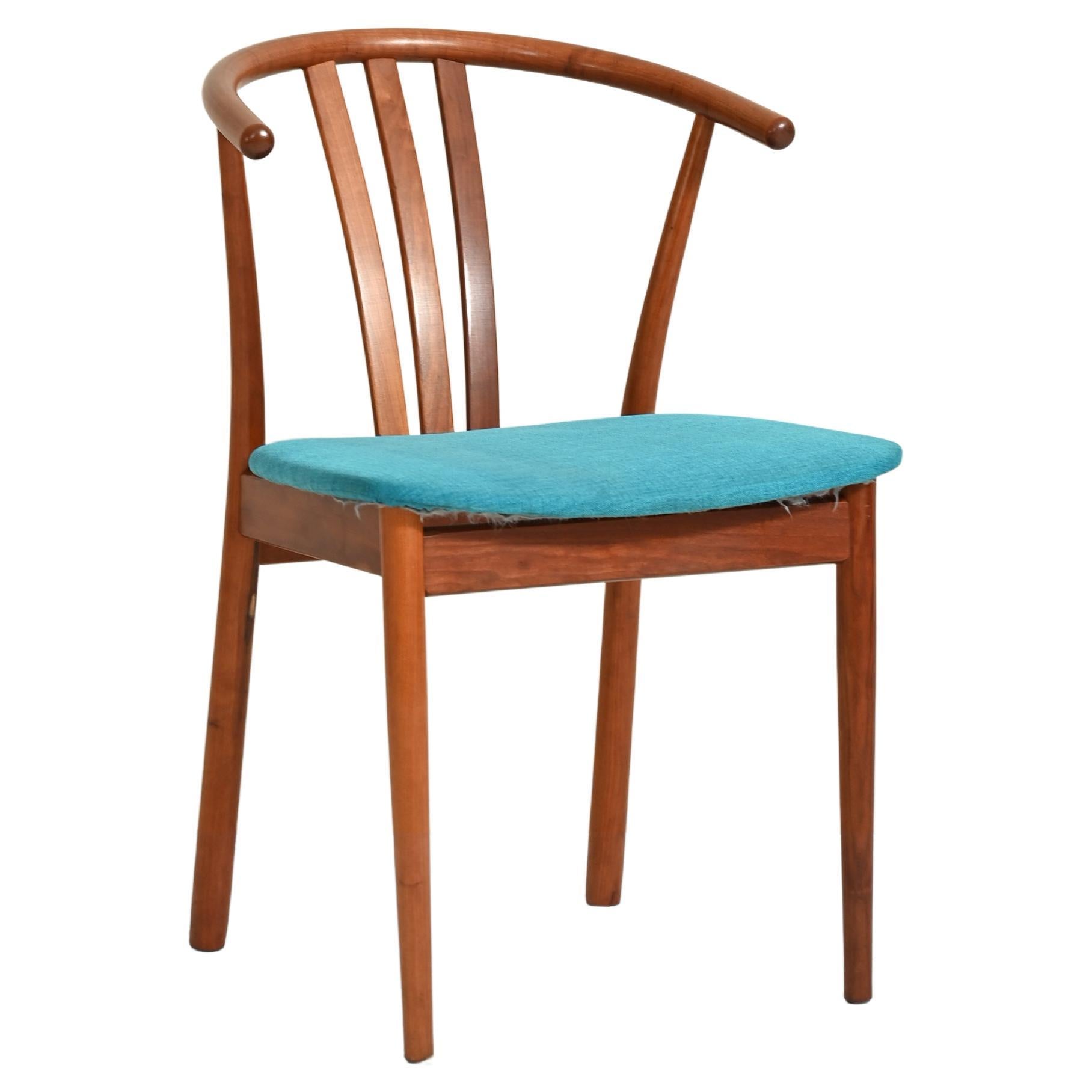 Danish Teak and Leather Folding Side Chair at 1stDibs
