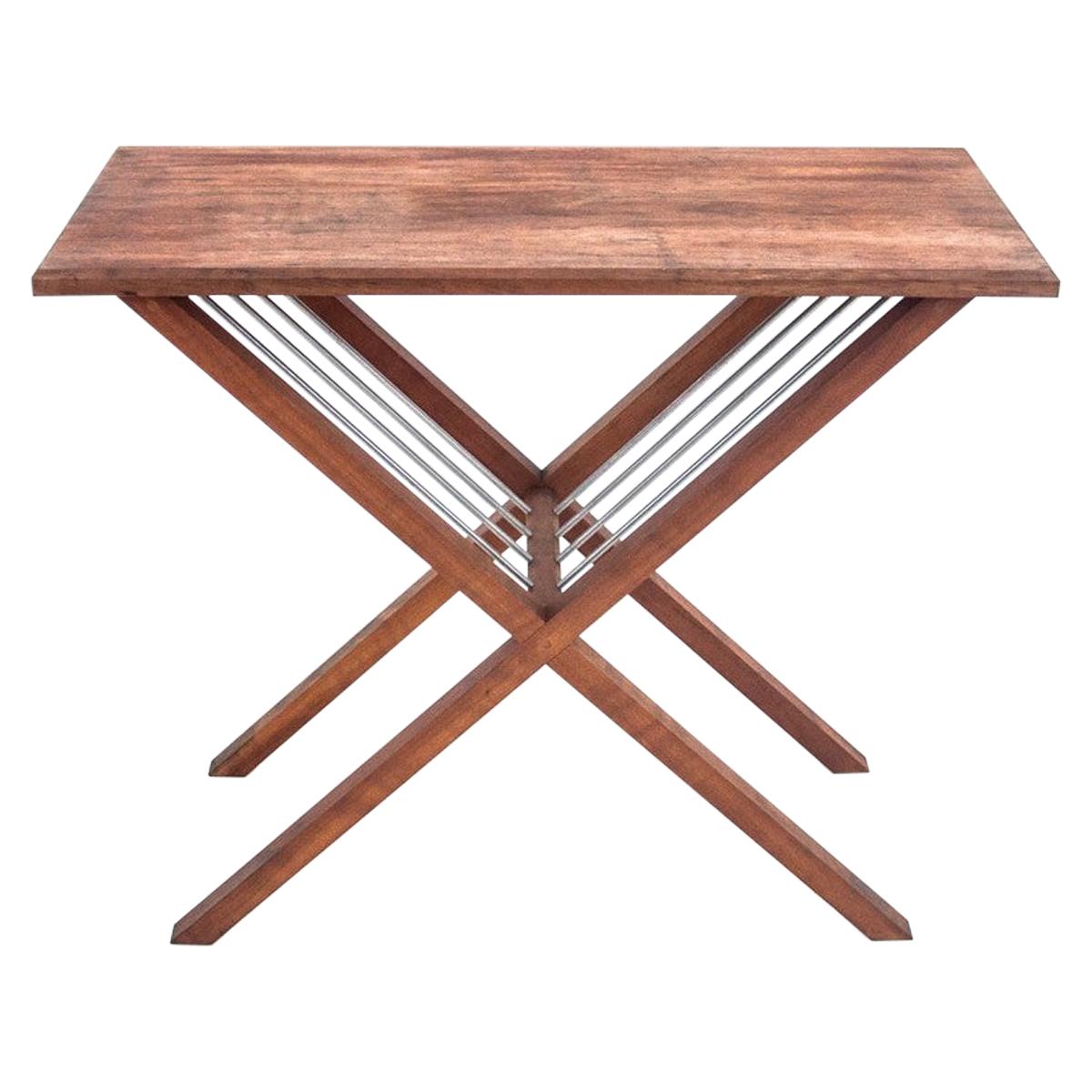 1950s Italian Teak Console Table with Drawer at 1stDibs