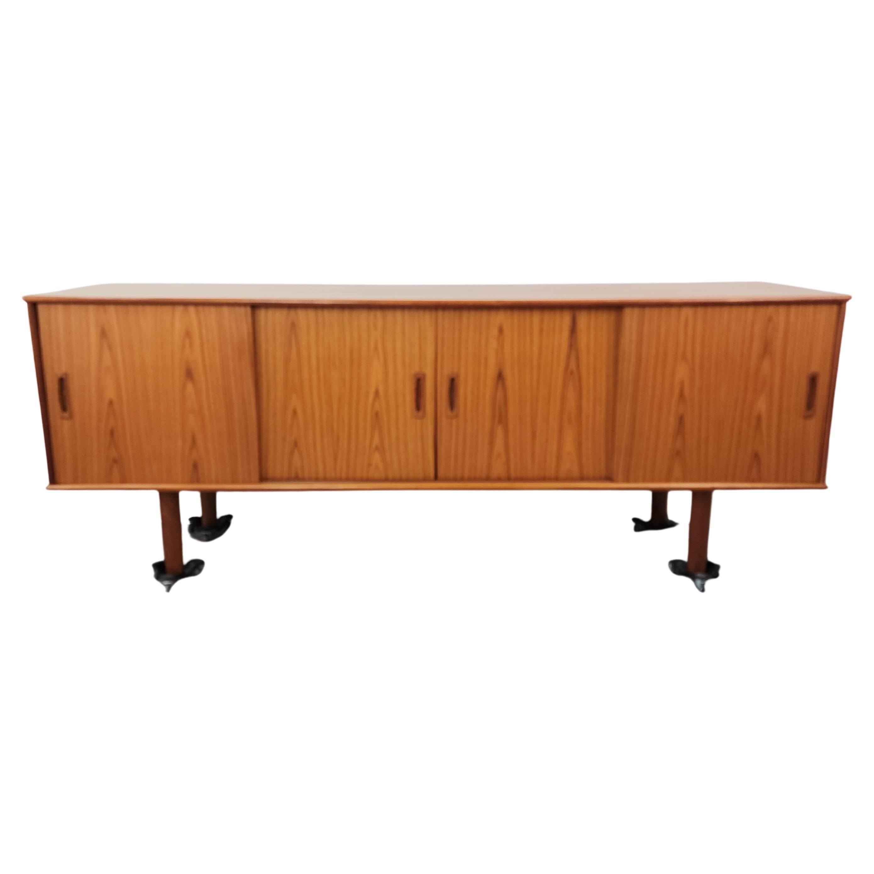 Danish Modern Two Door Sliding Credenza With Floating Oak Base For Sale ...