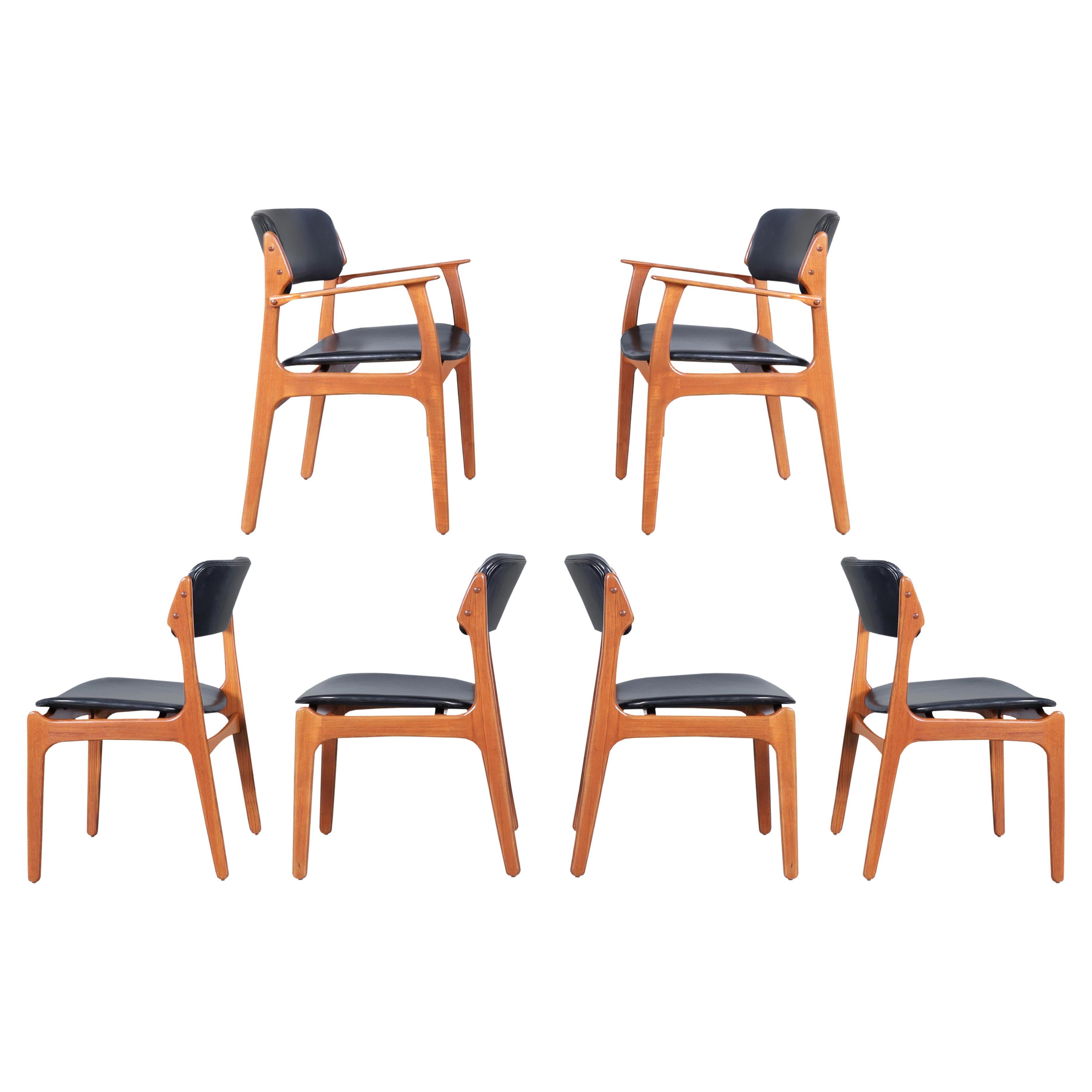 Danish Teak Dining Chairs Model OD-49 by Erik Buch for Oddense ...