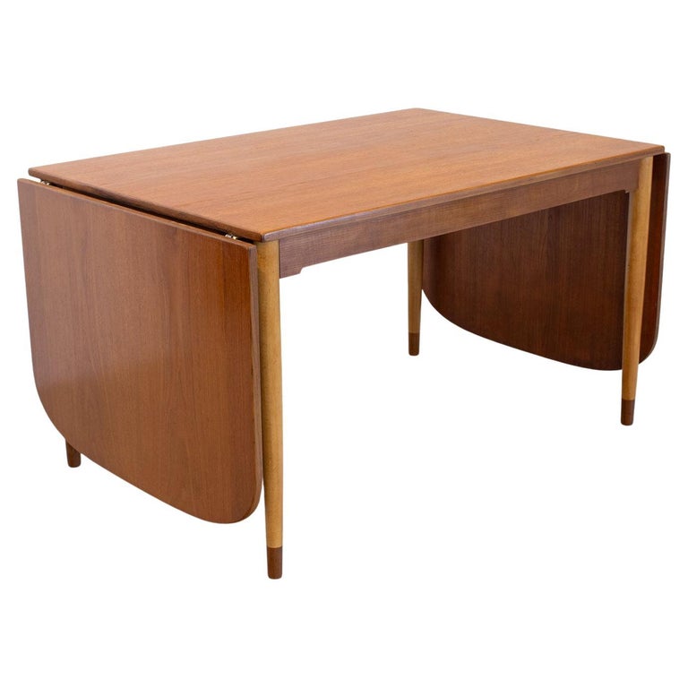 Danish Teak Drop Leaf Extending Dining Table by Børge Mogensen for ...