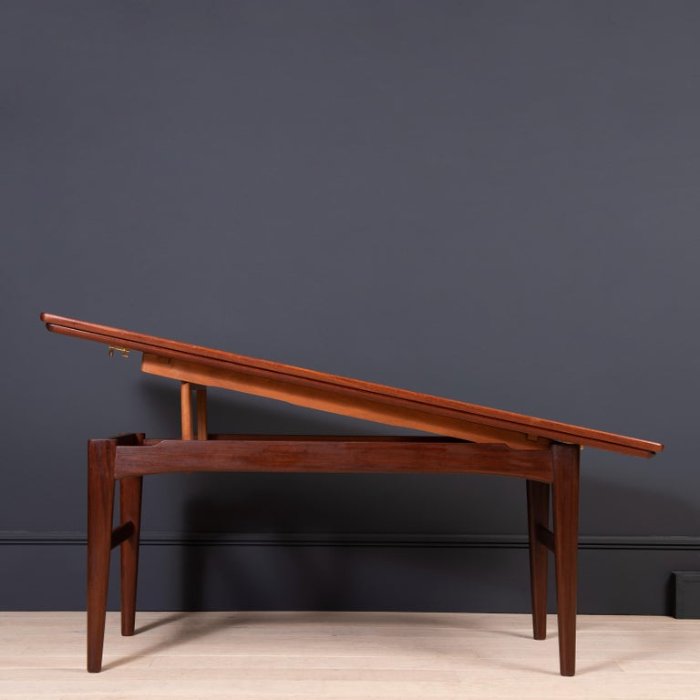Danish Teak Elevator Table For Sale at 1stDibs