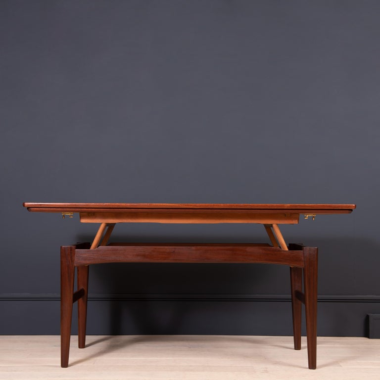 Danish Teak Elevator Table For Sale at 1stDibs