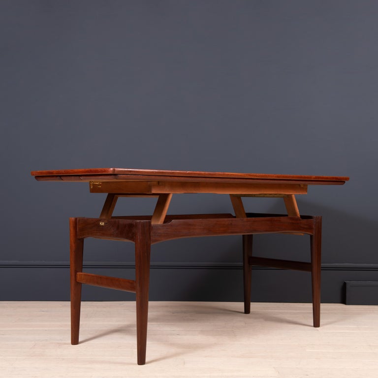 Danish Teak Elevator Table For Sale at 1stDibs