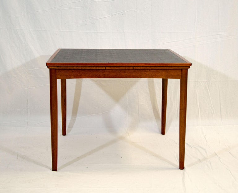 Danish Teak Flip-Top Card, Game, or Breakfast Table by Hundevad at 1stDibs