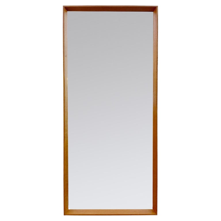Danish Teak Hanging Wall Mirror at 1stDibs