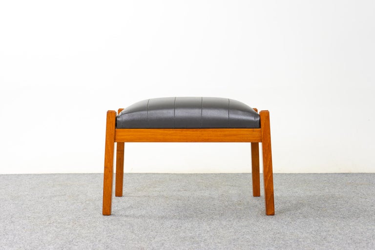 Danish Teak and Leather Footstool For Sale at 1stDibs