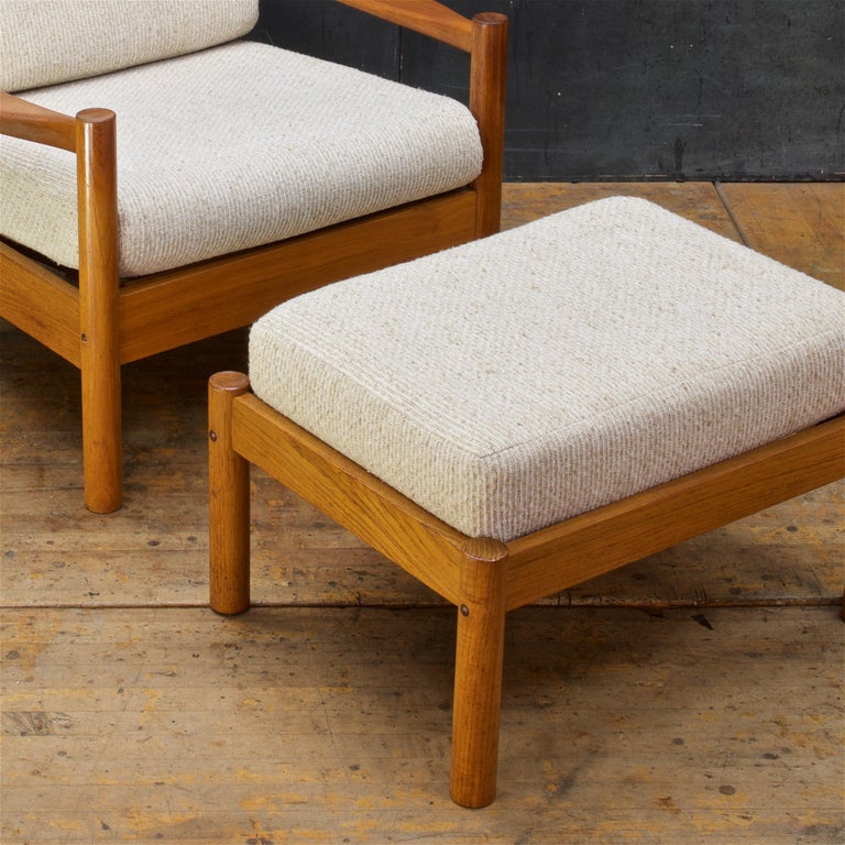 Danish Teak Lounge Chair and Ottoman Cabin Mid-Century Modern Rustic ...