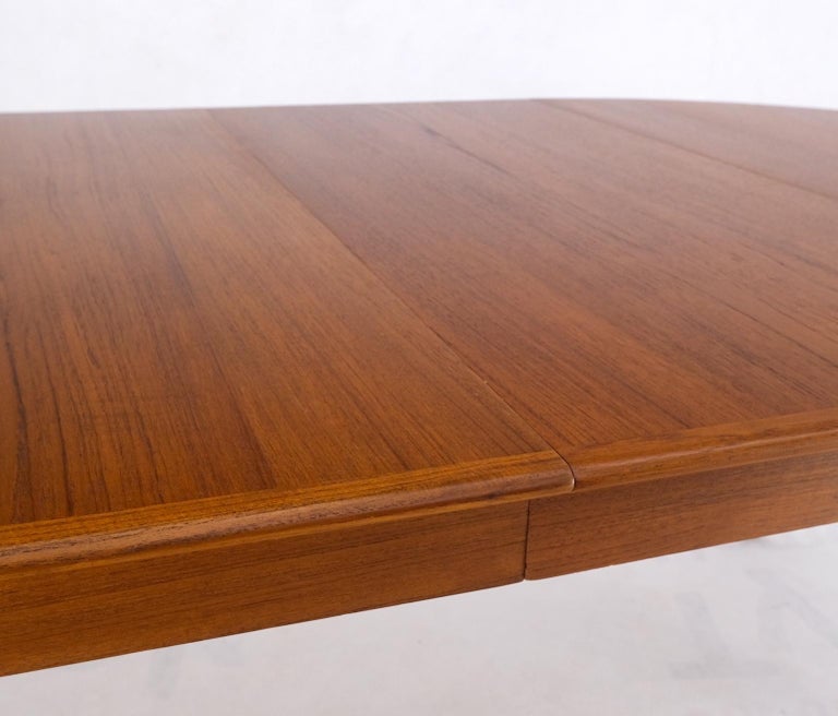 Danish Teak Mid-Century Modern Round Dining Table w/ Two Extension ...