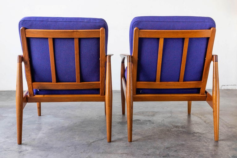 Danish Teak Paper Knife Lounge Chairs by Kai Kristiansen, 'Pair' For ...