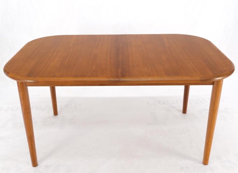 Danish Teak Rounded Corners Rectangle Dining Table One Hide Away Board ...