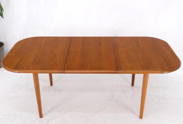 Danish Teak Rounded Corners Rectangle Dining Table One Hide Away Board ...