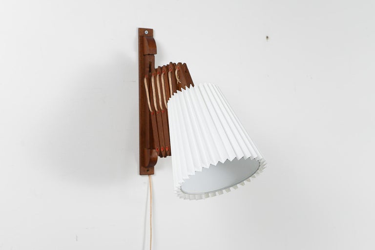 Danish Teak Scissor Wall Light For Sale at 1stDibs