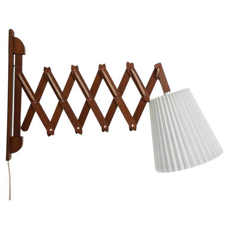 Danish Teak Scissor Wall Light For Sale at 1stDibs