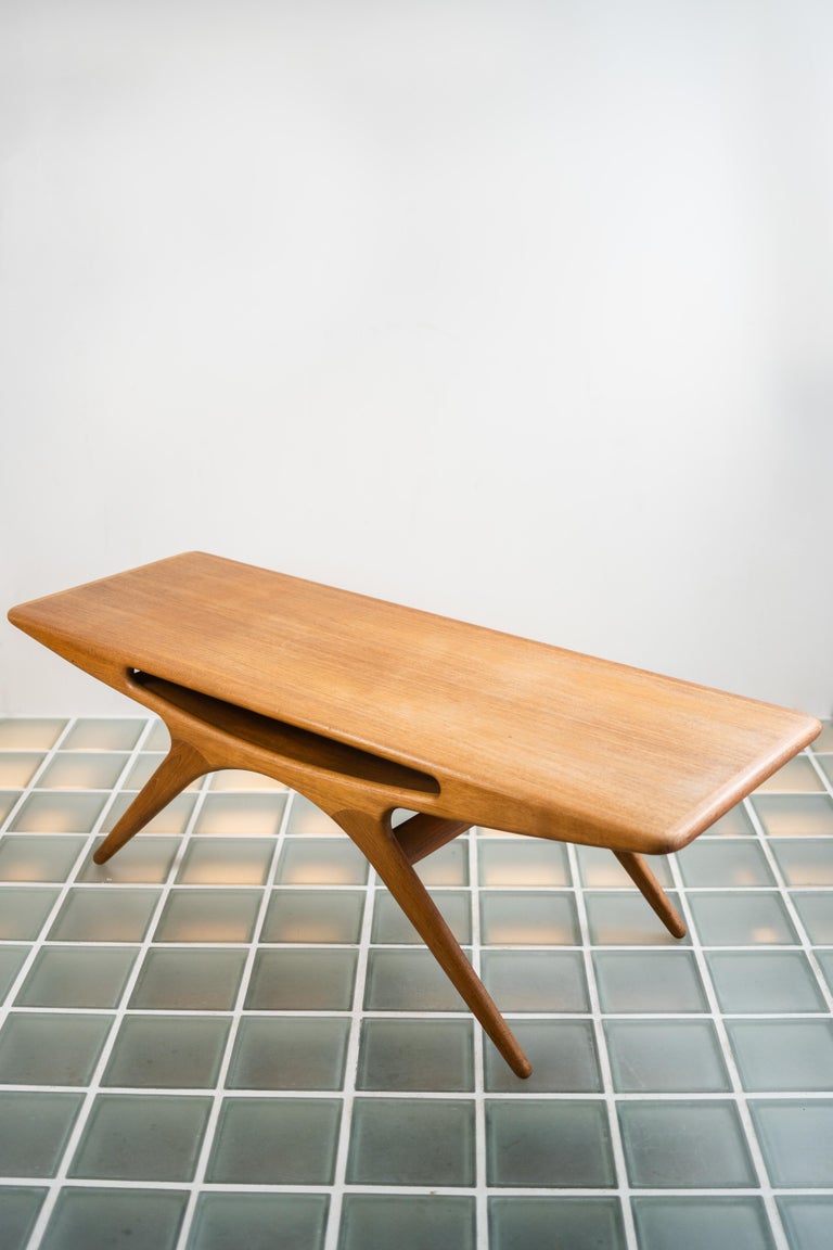 Danish Teak Smile Table by Johannes Andersen for CFC Silkeborg, 1950s ...