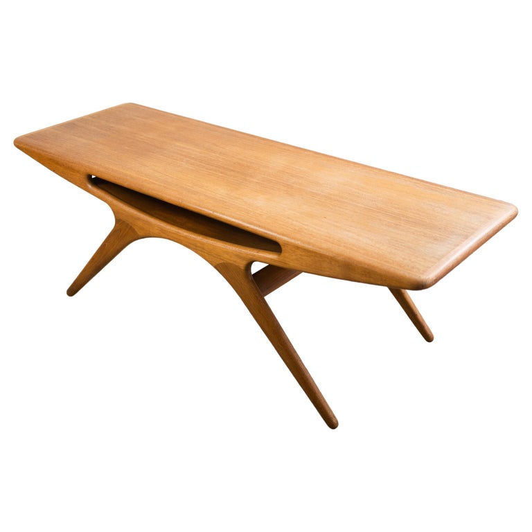 Danish Teak Smile Table by Johannes Andersen for CFC Silkeborg, 1950s ...