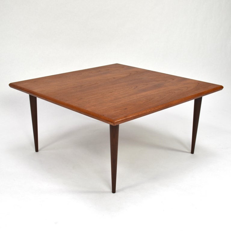 Danish Teak Square Coffee Table, Denmark, circa 1950 at 1stDibs