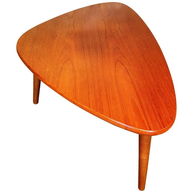 Danish Teak Three-Legged Coffee Table For Sale at 1stDibs | 3 legged ...