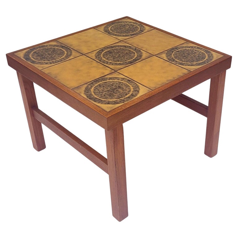Danish Teak Tile Top Table For Sale at 1stDibs