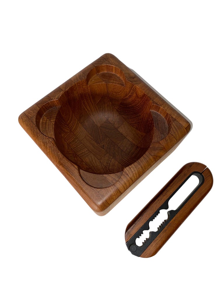 Danish Teak Wood Nutcracker and Bowl by Flemming Digsmed for Nissen For ...
