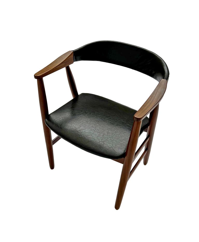 Danish Thomas Harlev Model 213 For Farstrup Teak And Black Vinyl Office ...