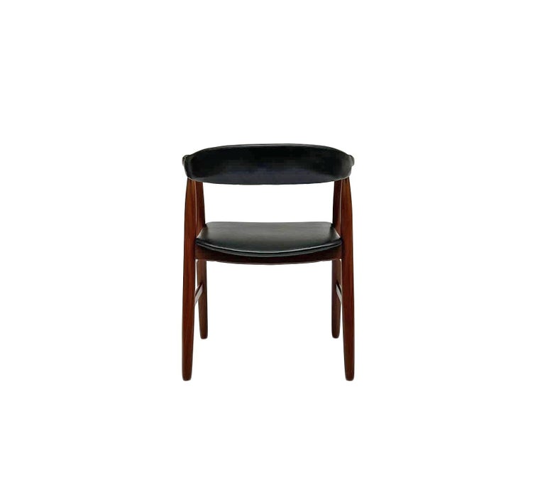 Danish Thomas Harlev Model 213 For Farstrup Teak And Black Vinyl Office ...