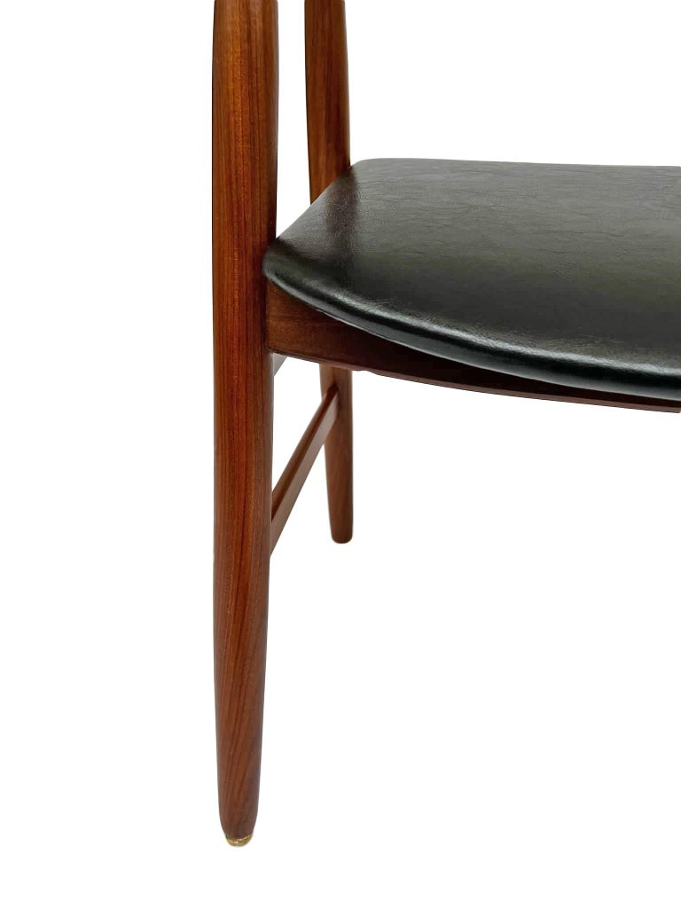 Danish Thomas Harlev Model 213 For Farstrup Teak And Black Vinyl Office ...