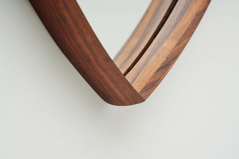 Danish Triangular Wood Mirrors by Th. Poss Copenhagen, Denmark, 1960s ...